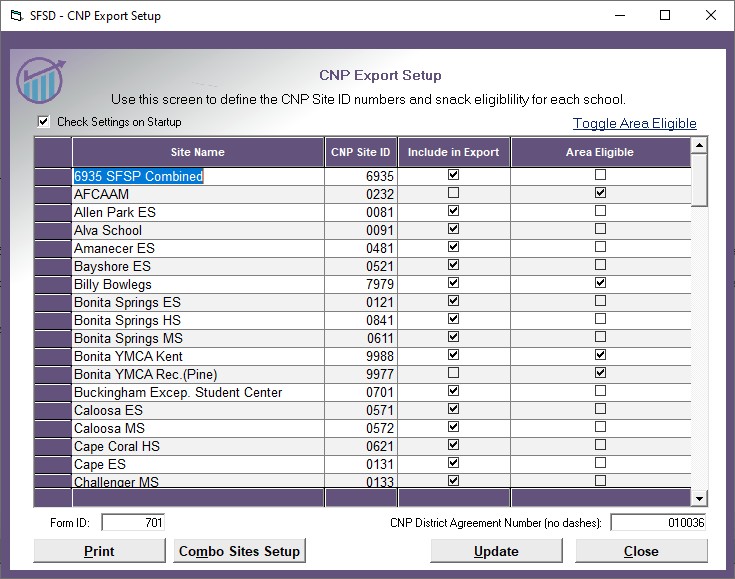 Florida DOA Site-Based Claim File Export Utility